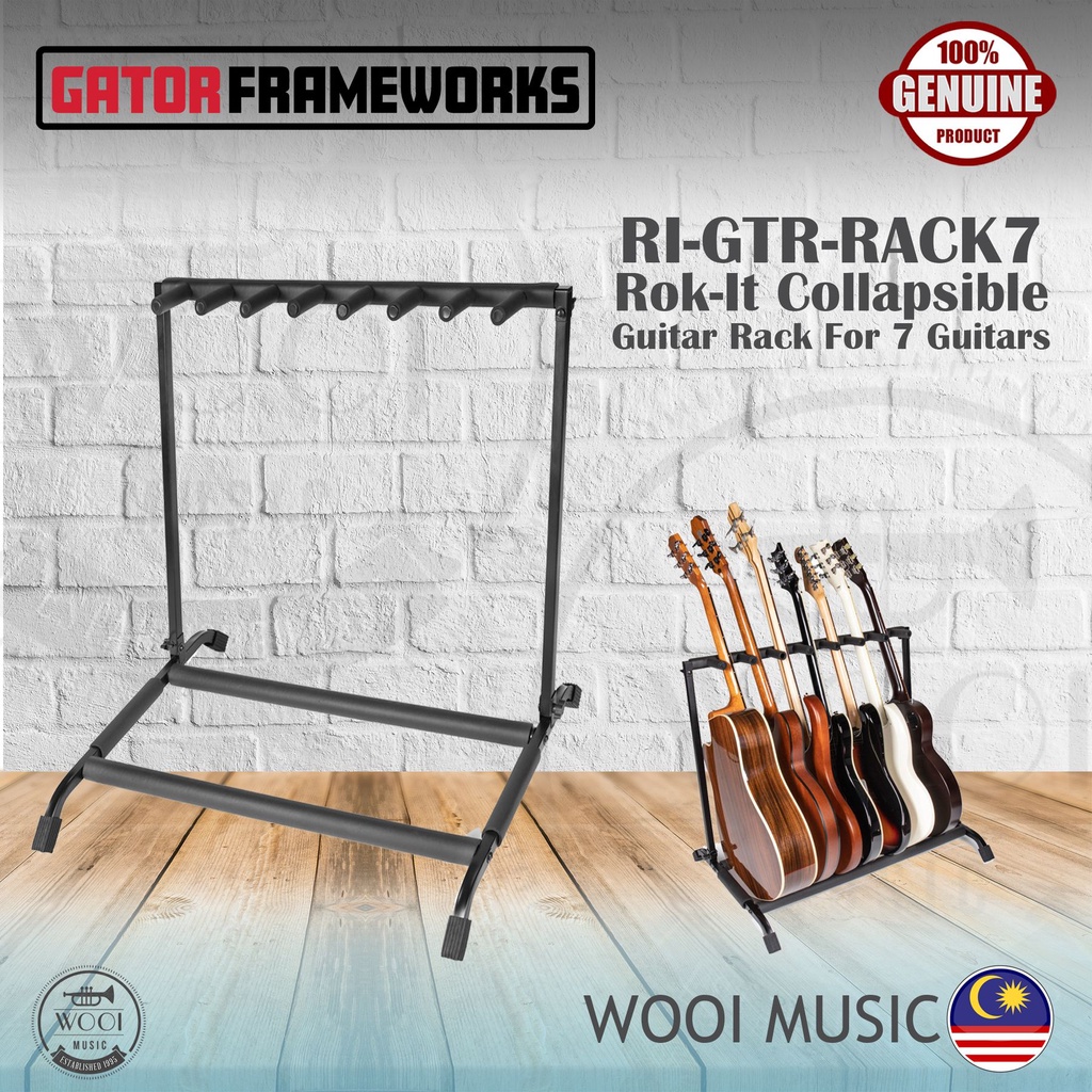 Gator Frameworks RI-GTR-RACK7 Rok-It Collapsible Guitar Rack for 7 ...
