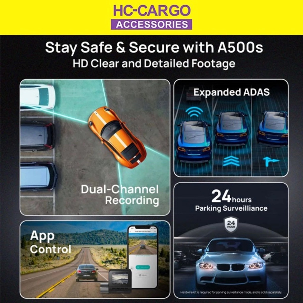 70mai A500s Dash Cam Pro Plus 1944P Car Recorder with GPS ADAS + 32gb ...