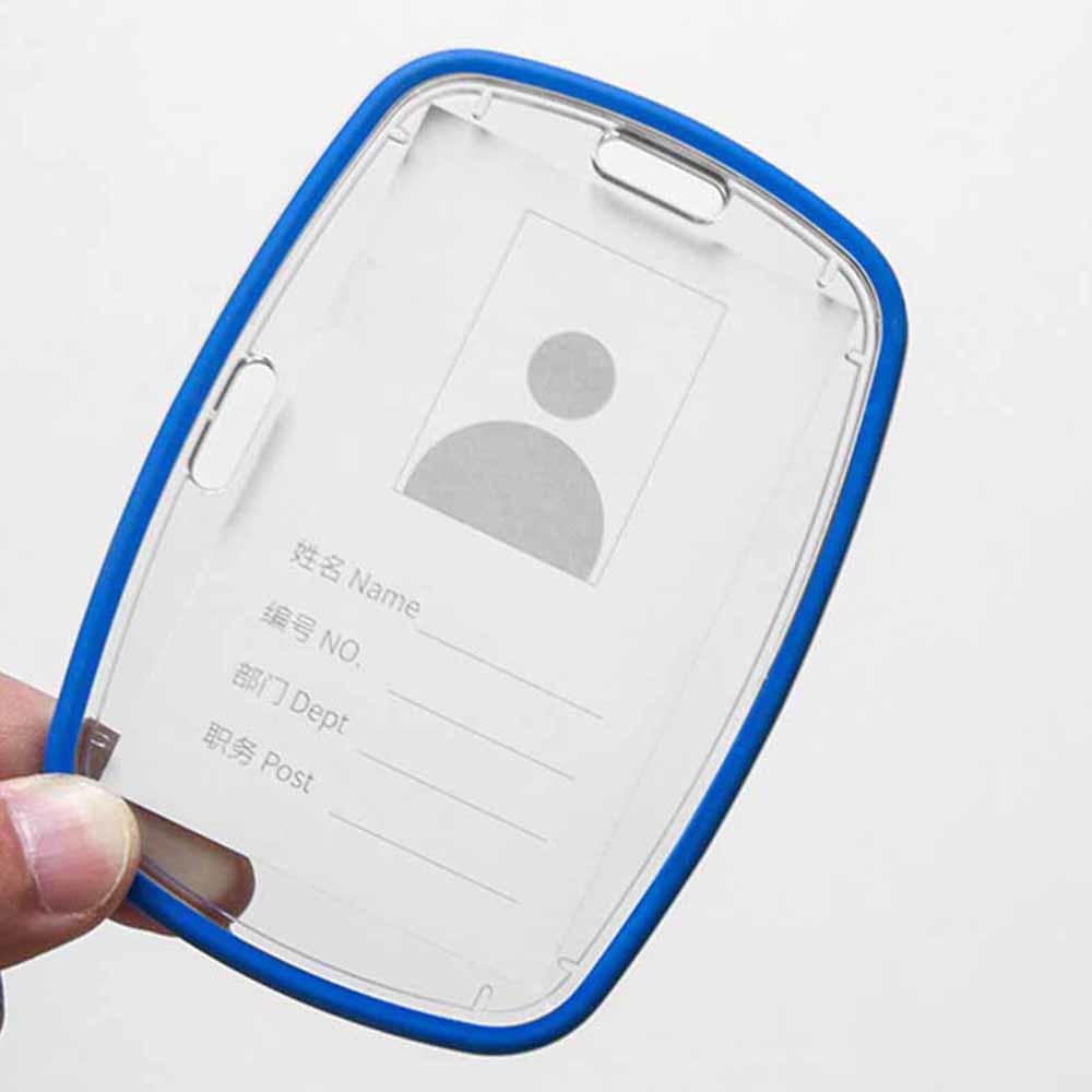 Double-sided Clear Acrylic Work ID Card Holder Dual-use Photo Card Bus ...