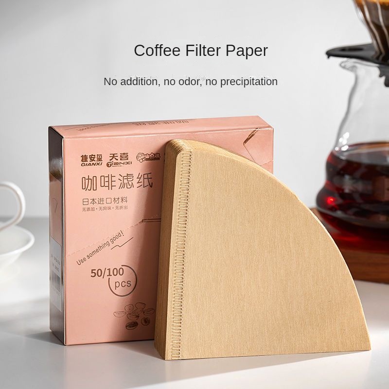 Coffee Filter Paper Fan-Shaped Disposable Coffee Powder Filter Paper ...