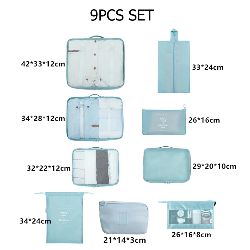 6/7/8/9/10PCS Set Luggage Packing Travel Organizer Clothes Storage ...