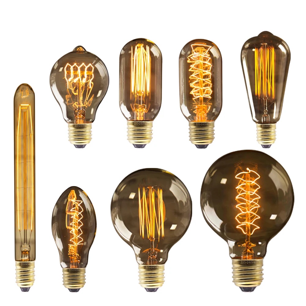 Retro Edison Bulb E27 220V 40W ST64 G80 G95 G125 Ampoule Vintage Edison ...
