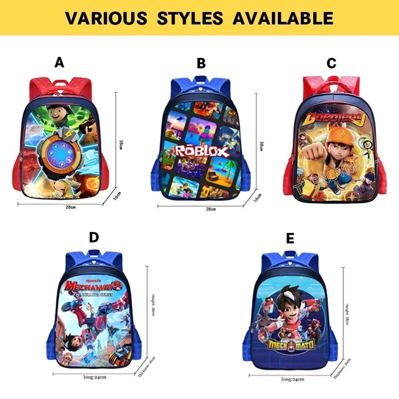 NEW 38cm Boy Beg Sekolah Rendah Budak Perempuan Primary 1-3 grade ...