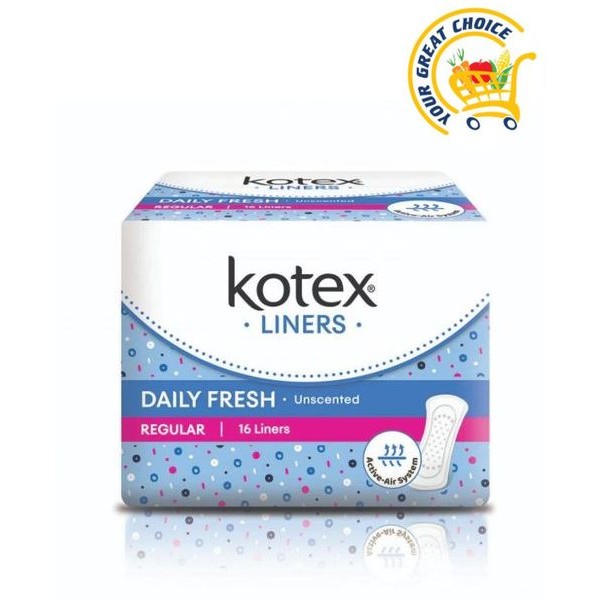 Kotex Liners Regular Daily Fresh Unscented 16pcs | Shopee Malaysia