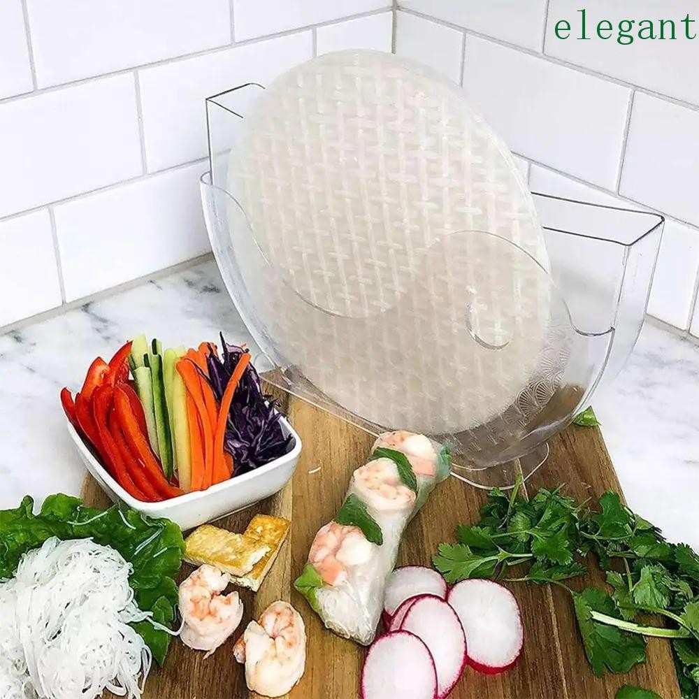 ELEGANT Spring Roll Wrapper Box, Transparent Semicircular Rice Paper ...