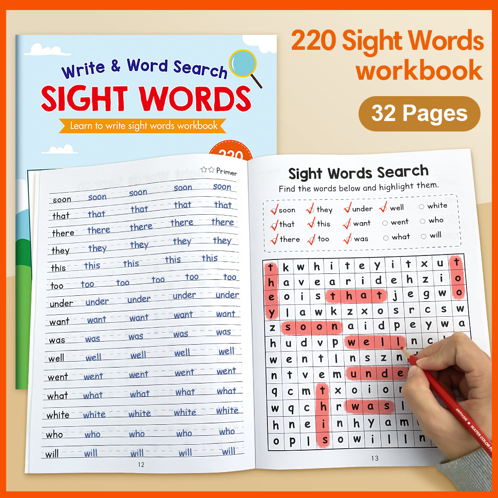 220 Sight Words workbook Toddlers english sight words educational ...