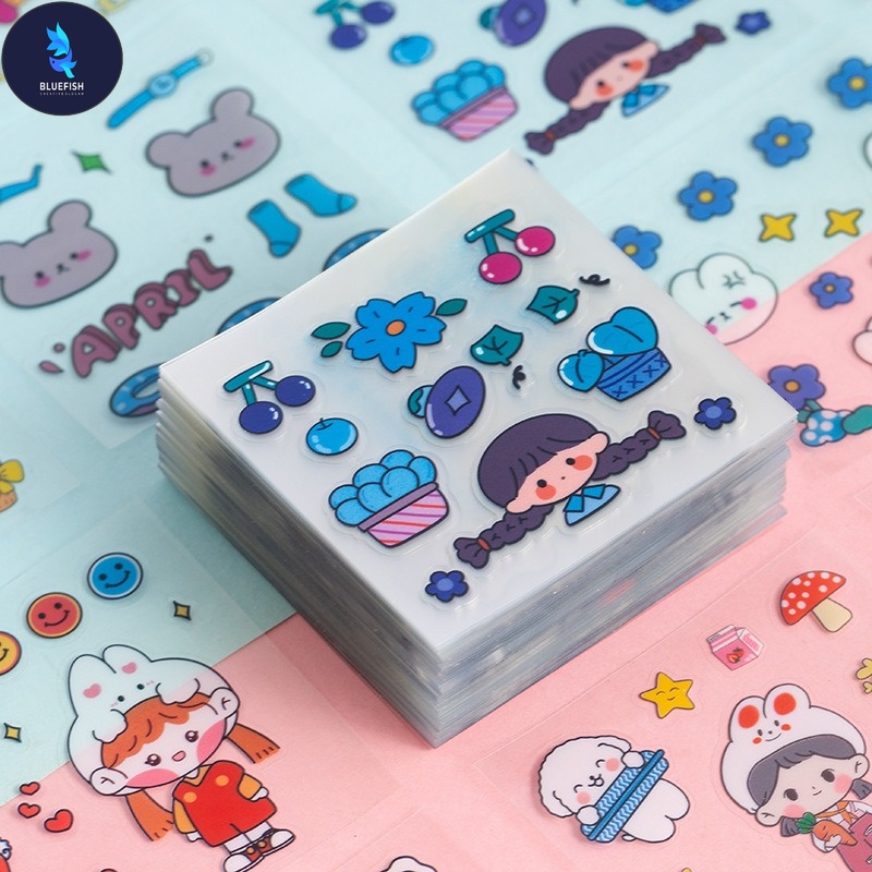 BF Cartoon Waterproof PET Stickers Student Stationery Deco DIY sticker ...