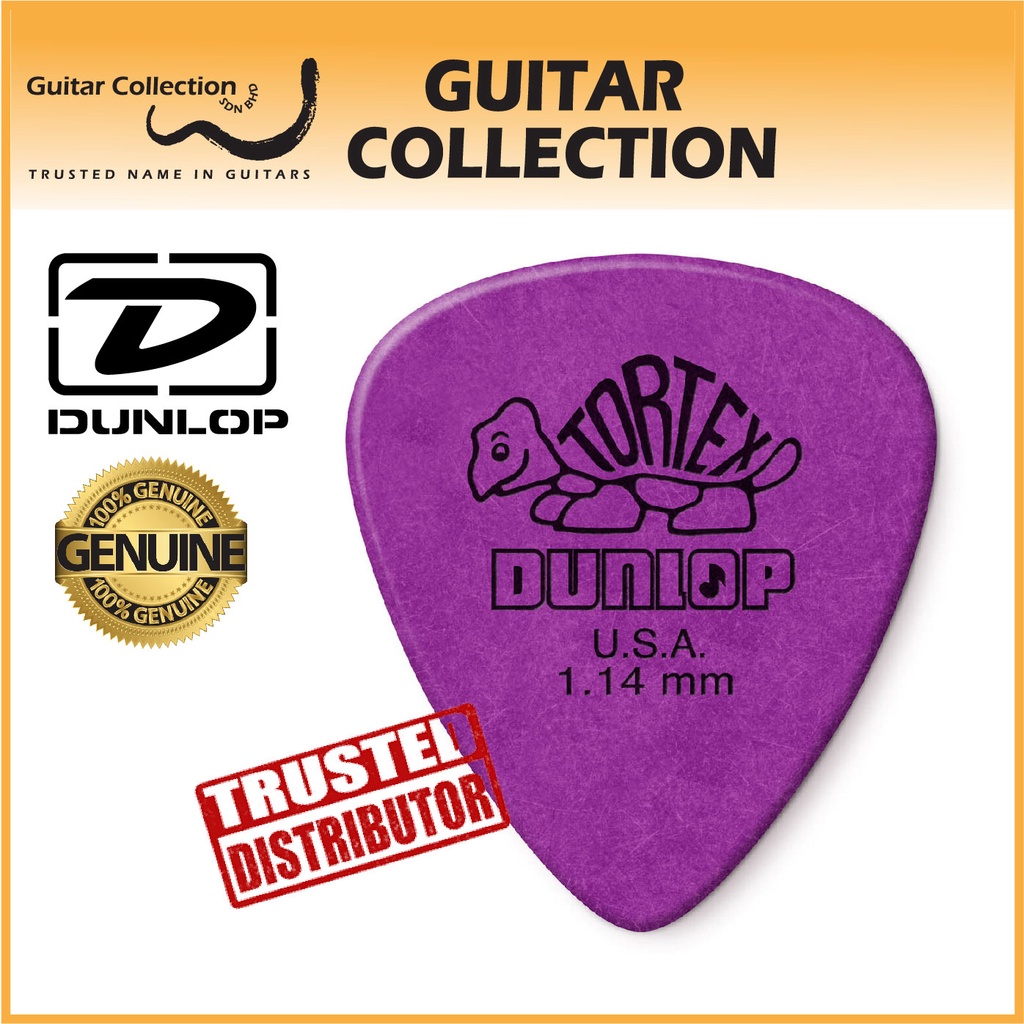 Jim Dunlop 418P114 Tortex Standard Guitar Picks | 1.14mm (12 pcs/pack ...