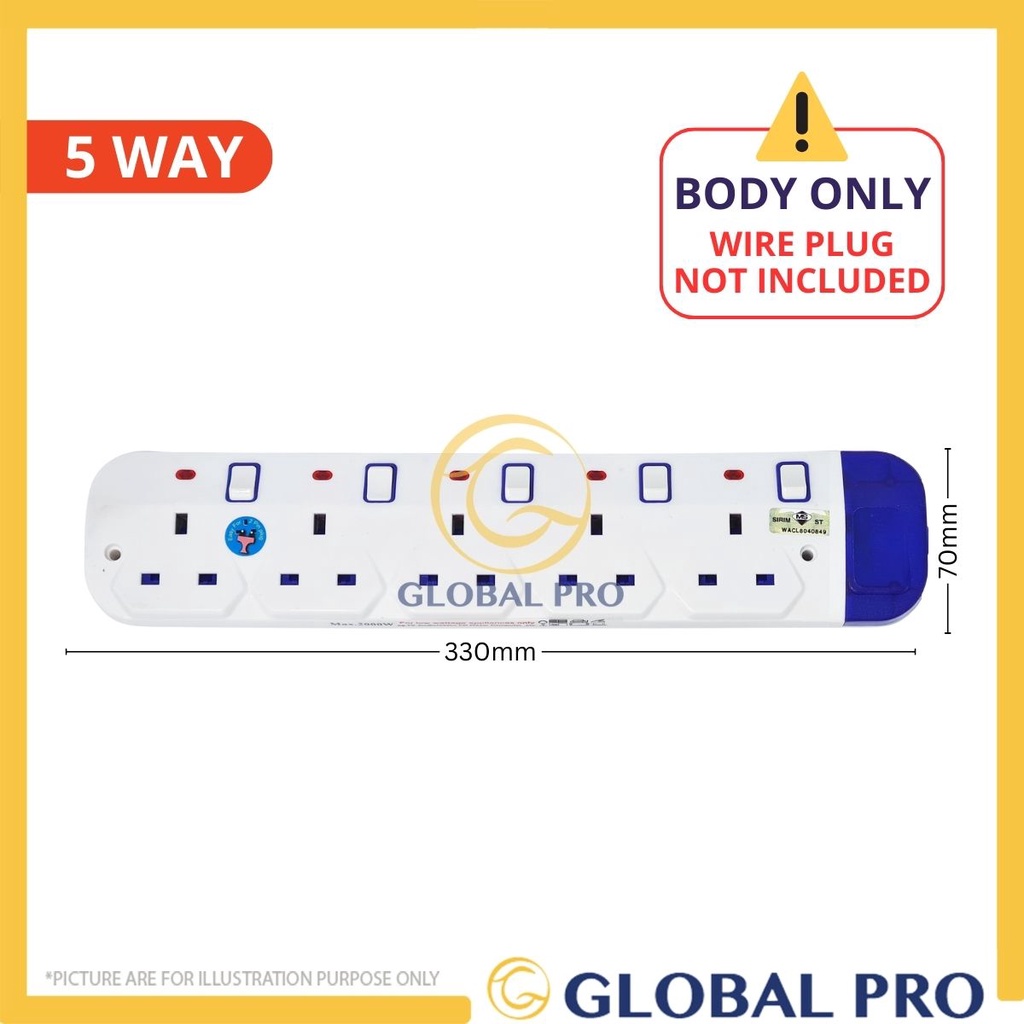 Sirim Socket Body Only 3 4 5 Way Trailing Extension Socket Extension Diy Extension Socket