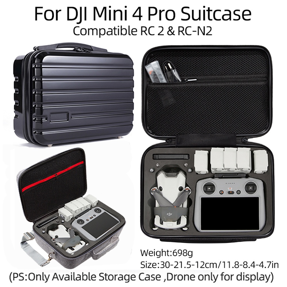For DJI Mini 4 Pro Suitcase Black Silver Carrying Case, For DJI Mini 4 ...