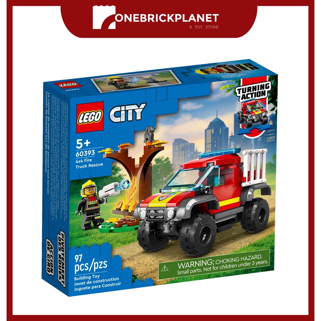 LEGO 60393 City - 4x4 Fire Truck Rescue | Shopee Malaysia
