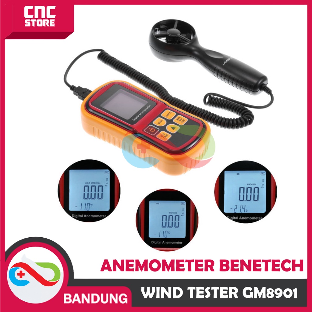 Digital ANEMOMETER WIND SPEED METER AIR METER ANEMOMETER GM8901 BENET ...