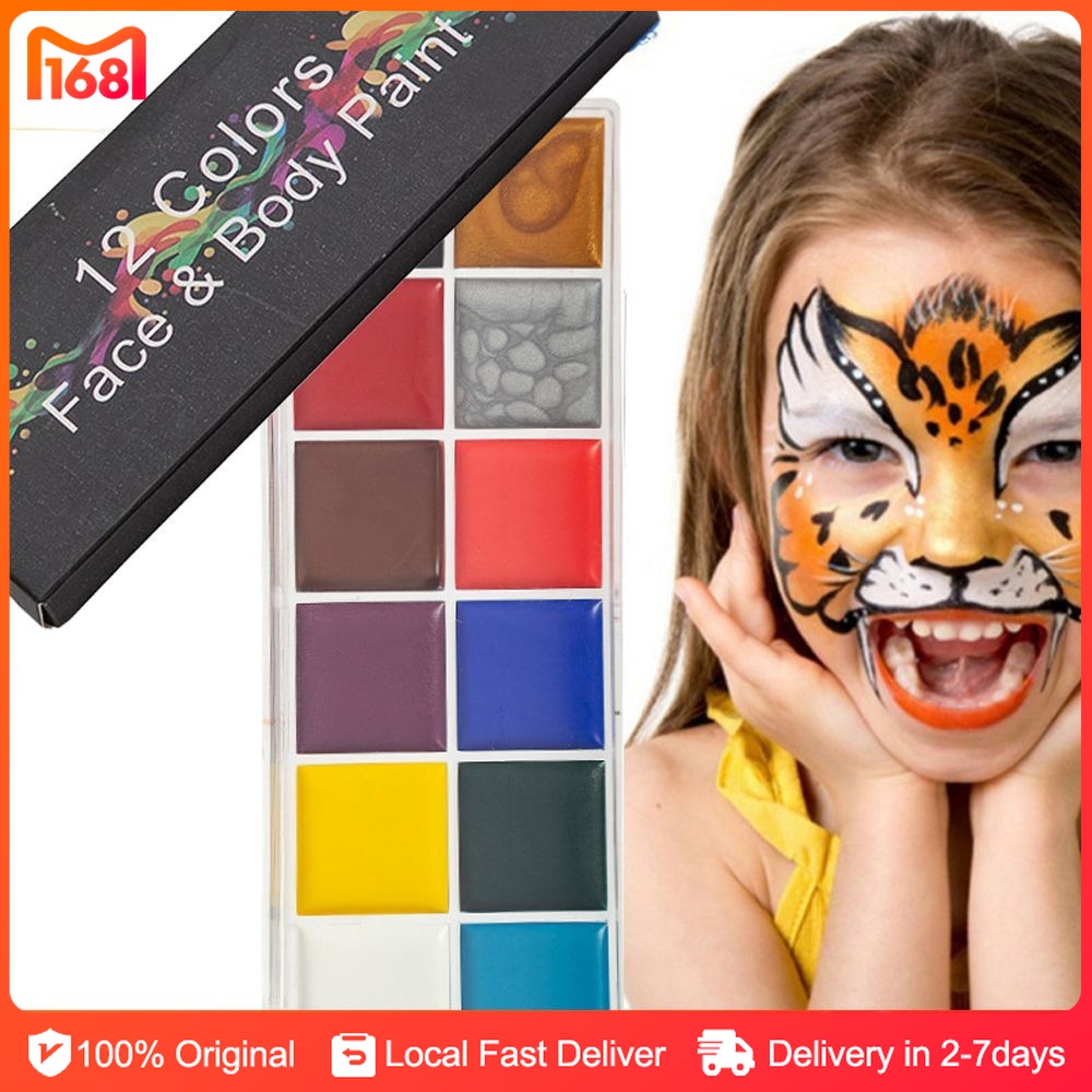 12 Colors Oil Paint Face Body Paint Pigments Oil Painting Art Makeup ...