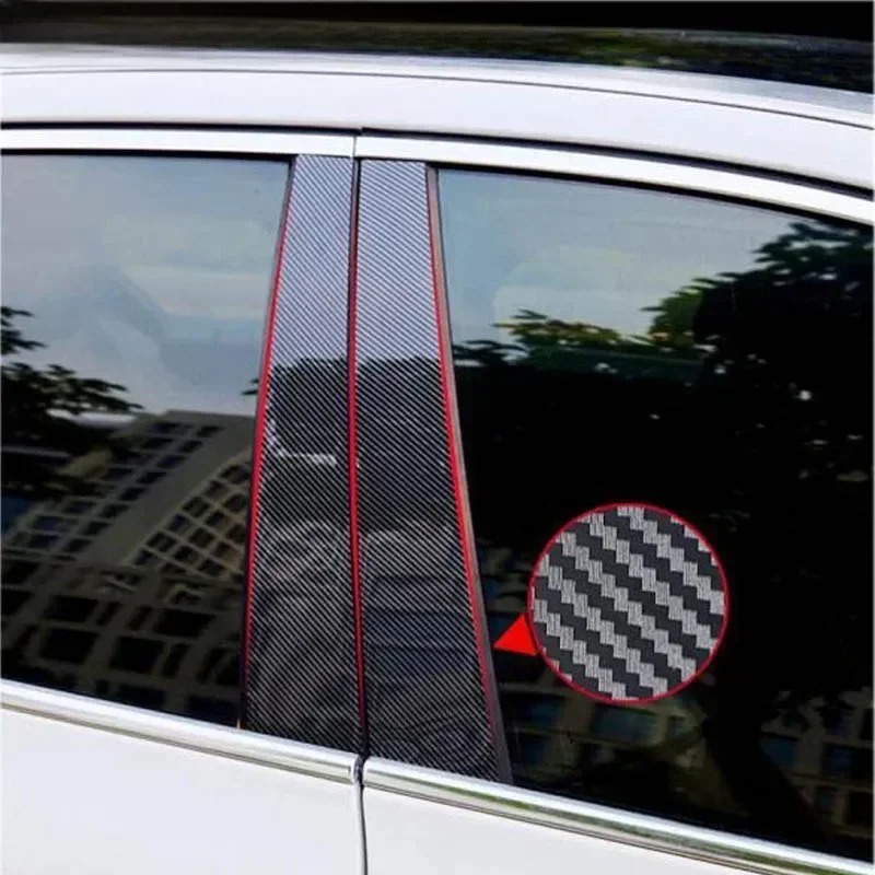 POSSBAY 6pcs Car Door Window Pillar Stickers Trim for Chevrolet Aveo ...