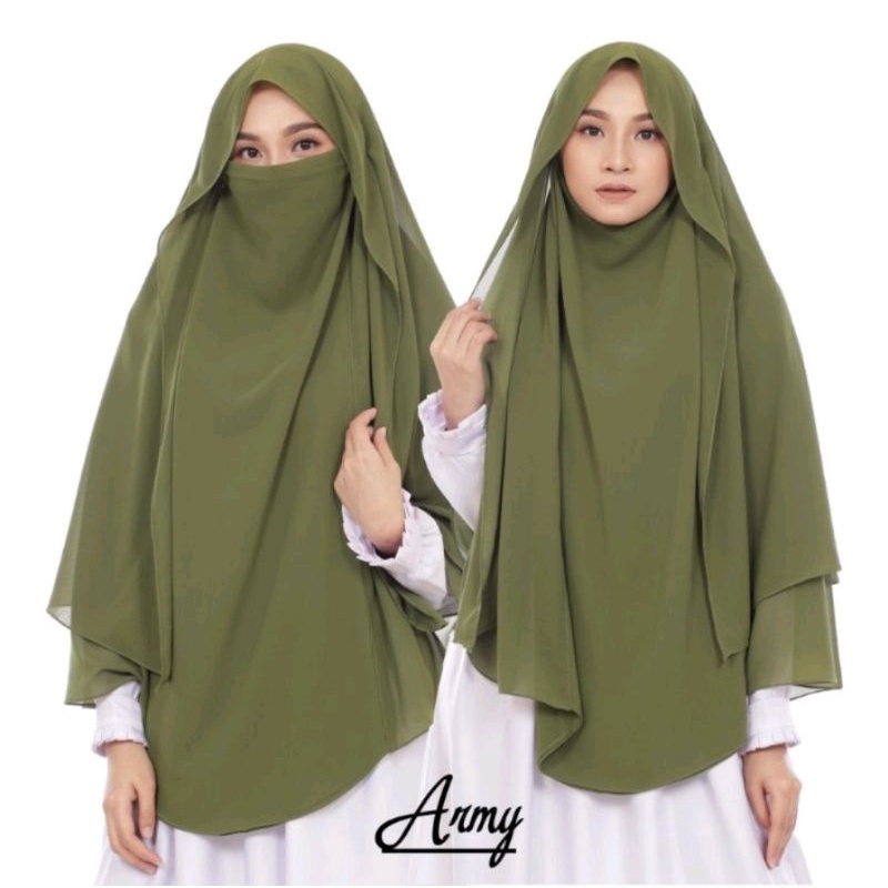 🔥 READY STOCK 🇲🇾🔥 Tudung Labuh Aminah chiffon 2 layer veil Khimar Labuh ...