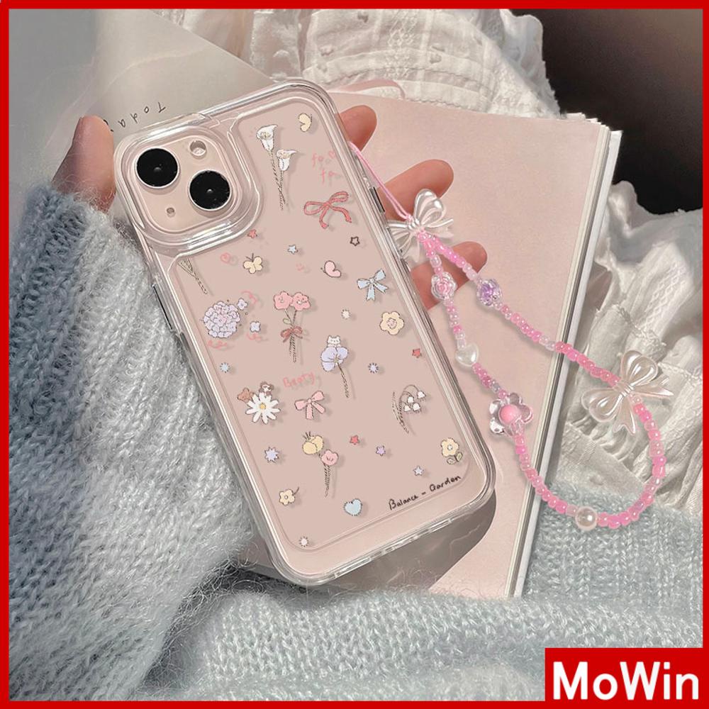 For iPhone 15 Pro Max iPhone Case Clear Case TPU Soft Case Bracelet Electroplated Button Bow ...