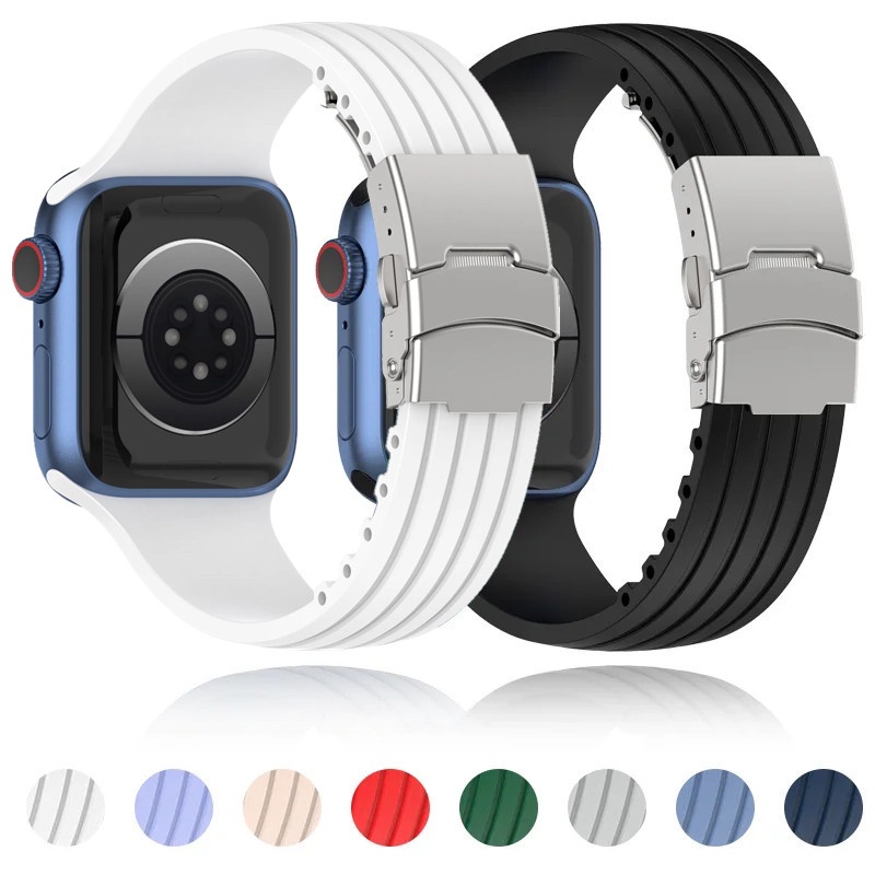 Elastic Silicone Wrist Strap For A-pple Watch Ultra Band 49mm 38mm 40mm ...