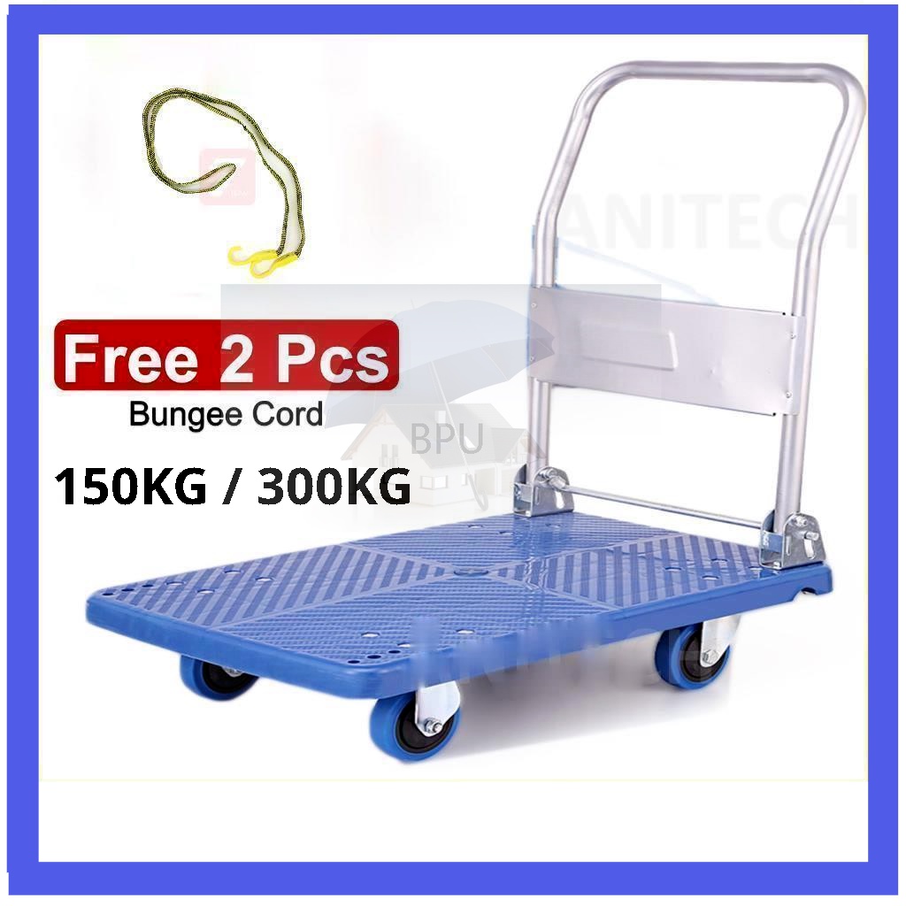 150KG / 300KG Heavy Duty ABS PVC Foldable Trolley FREE Elastic Cord ...