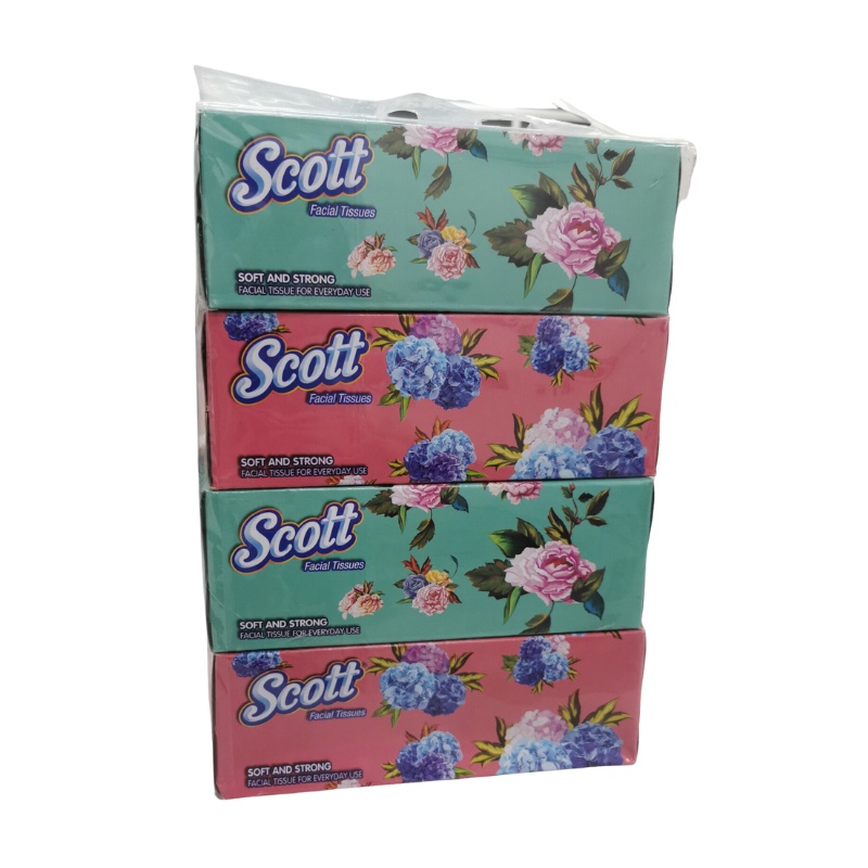 SCOTT Facial Tissues Scott 4 x 90 Sheets 2 Ply 4Box Per Pack | Shopee ...