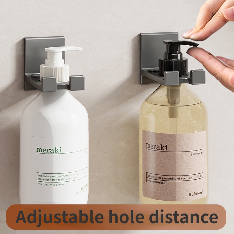 6pcs Space Aluminum Shower Gel Bottle Rack Adjustable Shampoo Hanger ...