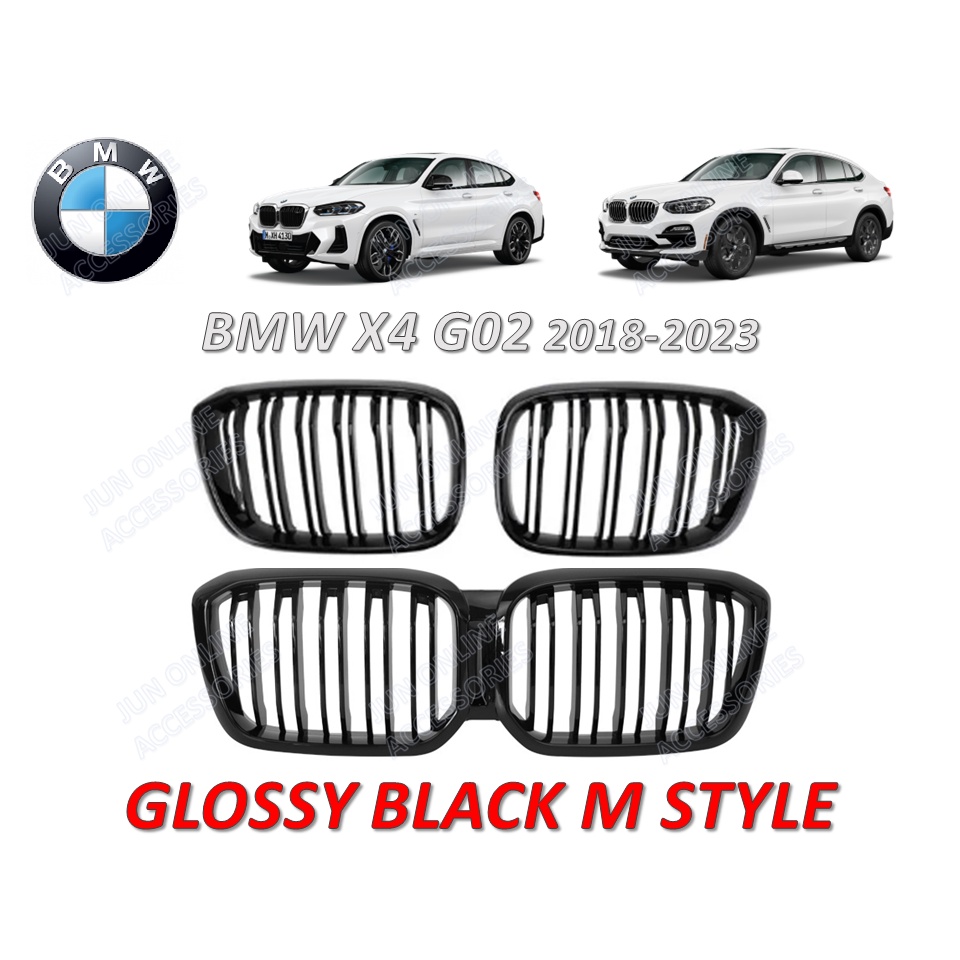 BMW X4 G02 2018-2023 Front Grille Kidney Grilles M style Glossy Black ...