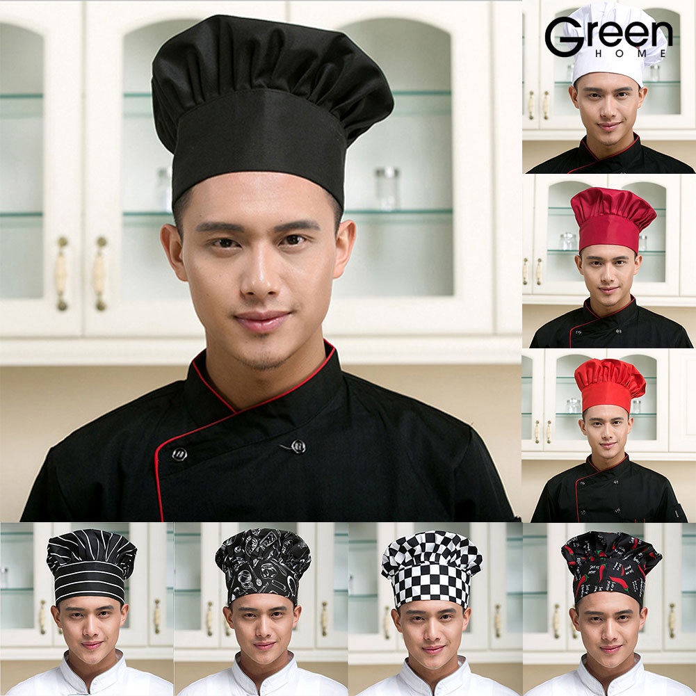 【GR】Professional Stretchy Adjustable Men Cap Kitchen Cook Baker ...