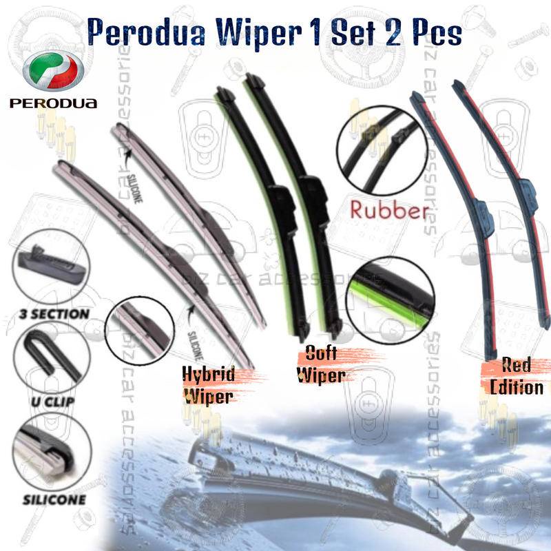 PERODUA WIPER 1 set SEPASANG Car Wiper Soft Rubber Wipers Blade ...