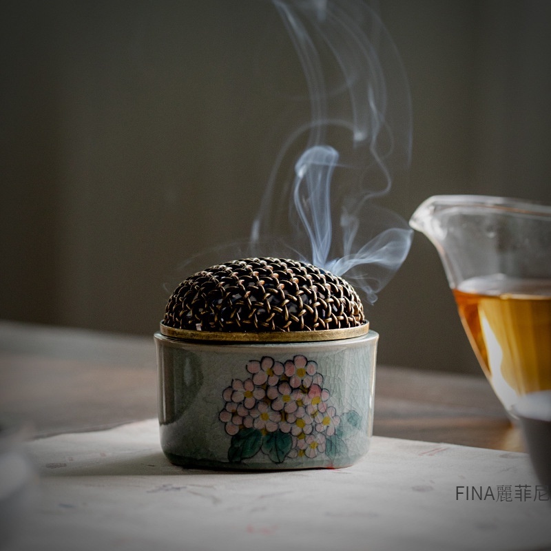 [Ready Stock] Ice Glaze Begonia Flower Tea Ceremony Incense Burner ...