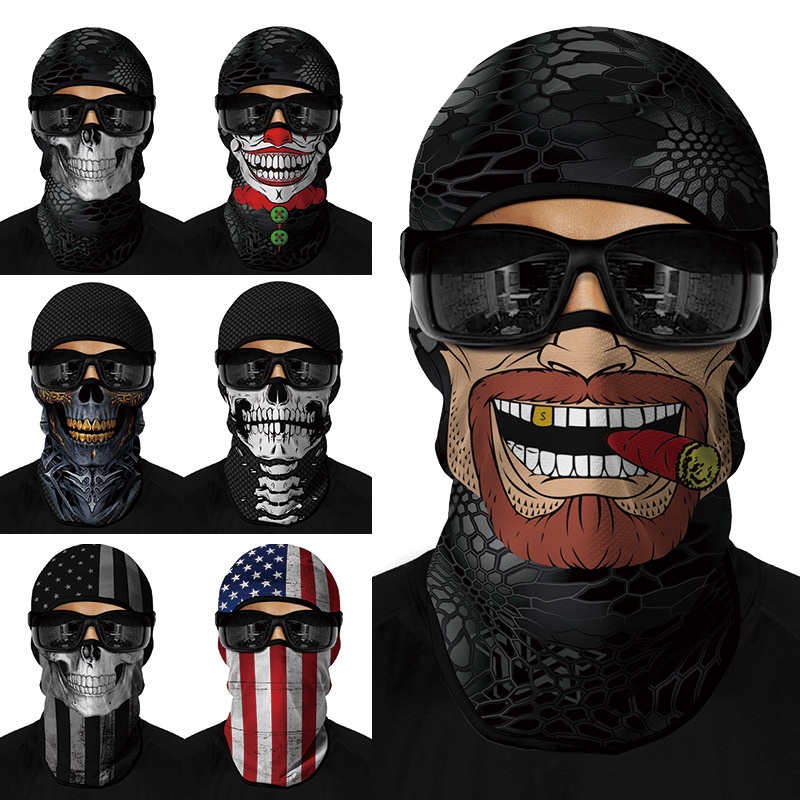 3D Series-Skull Full Face Headgear Motorcycle Anti-UV Mask Quick-dry ...
