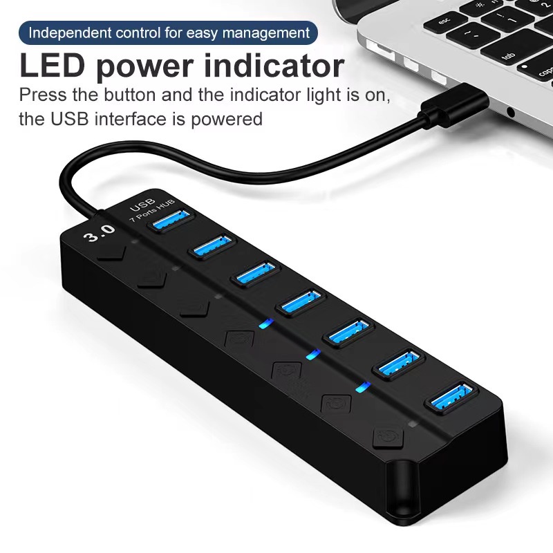 USB 3.0 Hub For Various Computers Ultra high Speed USB Hub 4 Port / 7 ...