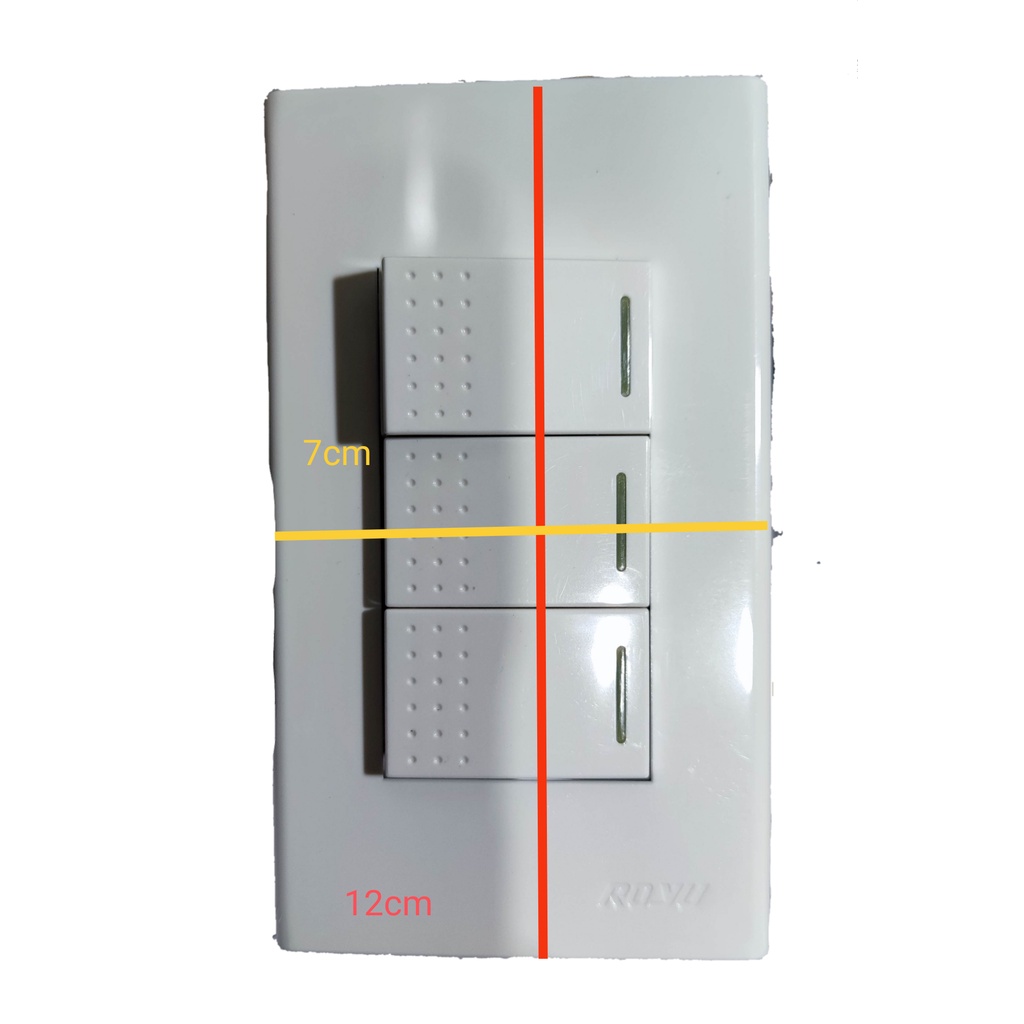 ROYU 3 Gang Switch 1 Way with Plate Wide Series, Wall Switch 3 Device ...