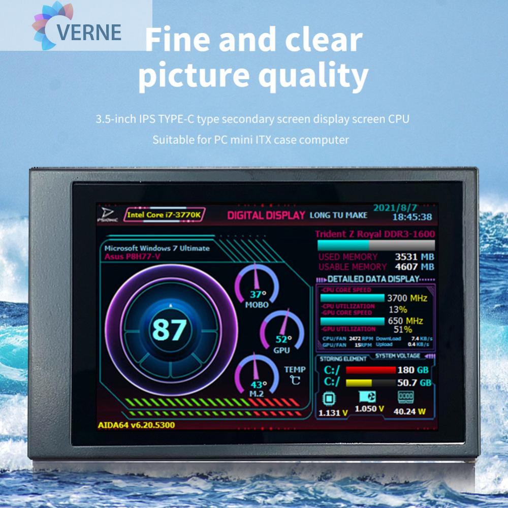 [Verne.my] 3.5 Inch Display Screen 2 Usb-C Ports AIDA64 H35PRO for ...