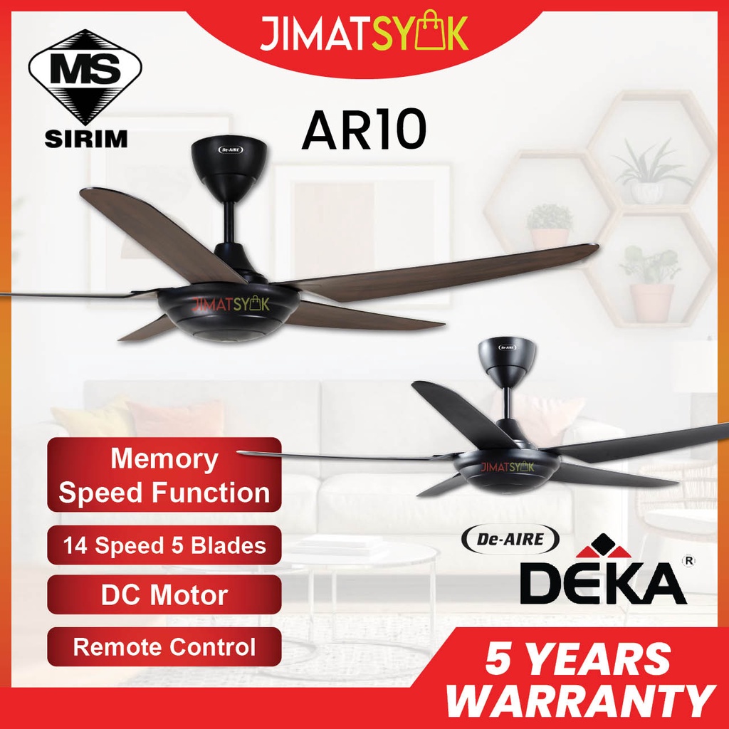 [NEW] DEKA Ceiling Fan DEKA DE-AIRE AR10 56inch 5 Blades 14 Speeds ...