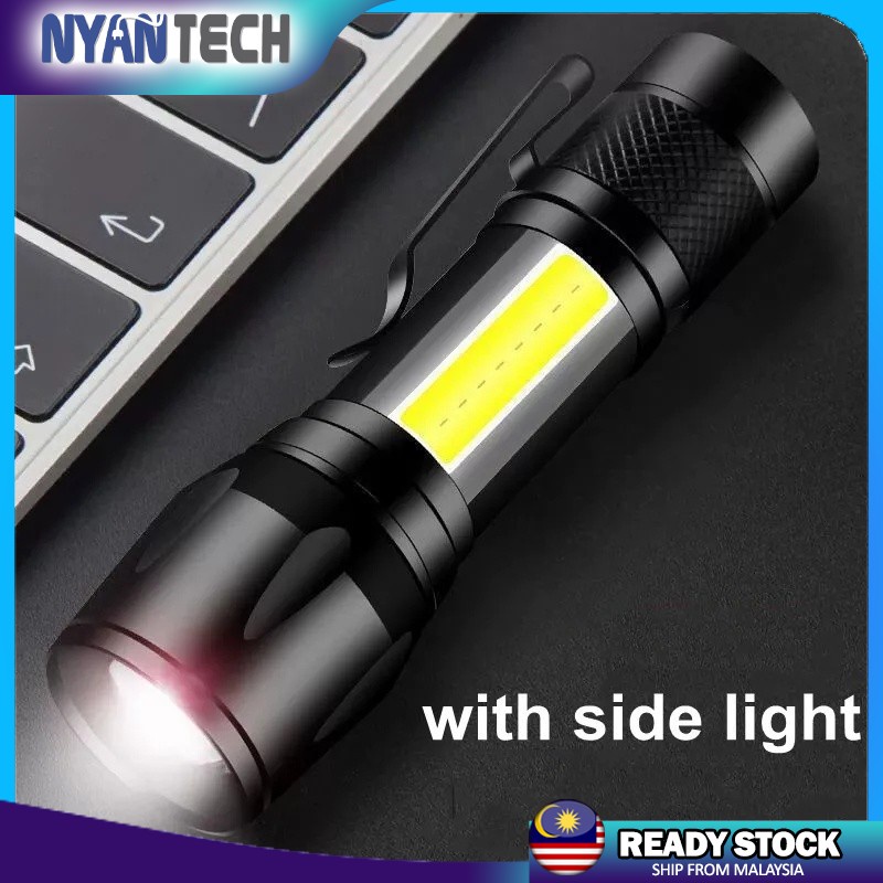 Mini Torch LED Rechargeable Flashlight Portable USB Charging Flashlight ...