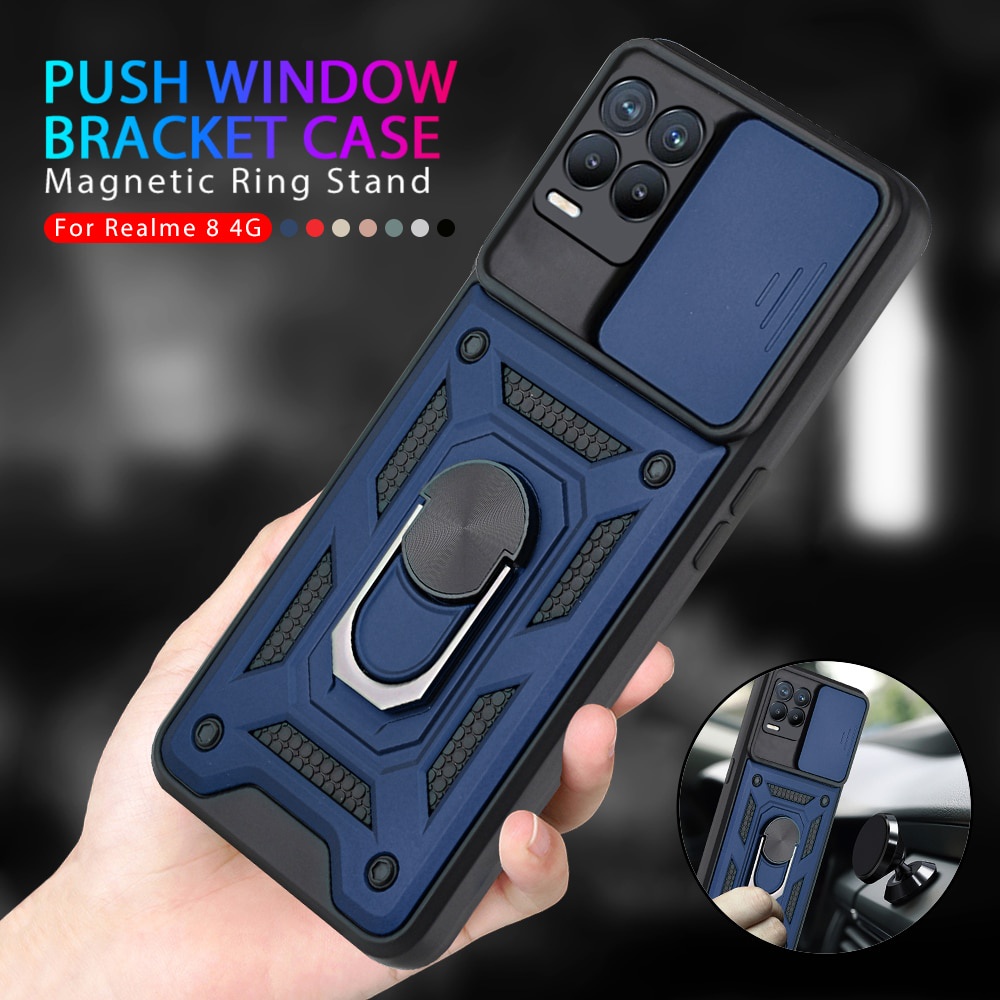 For Realme 8 Pro C11 4G 5G T Phone Case Armor Ring Shockproof Casing ...
