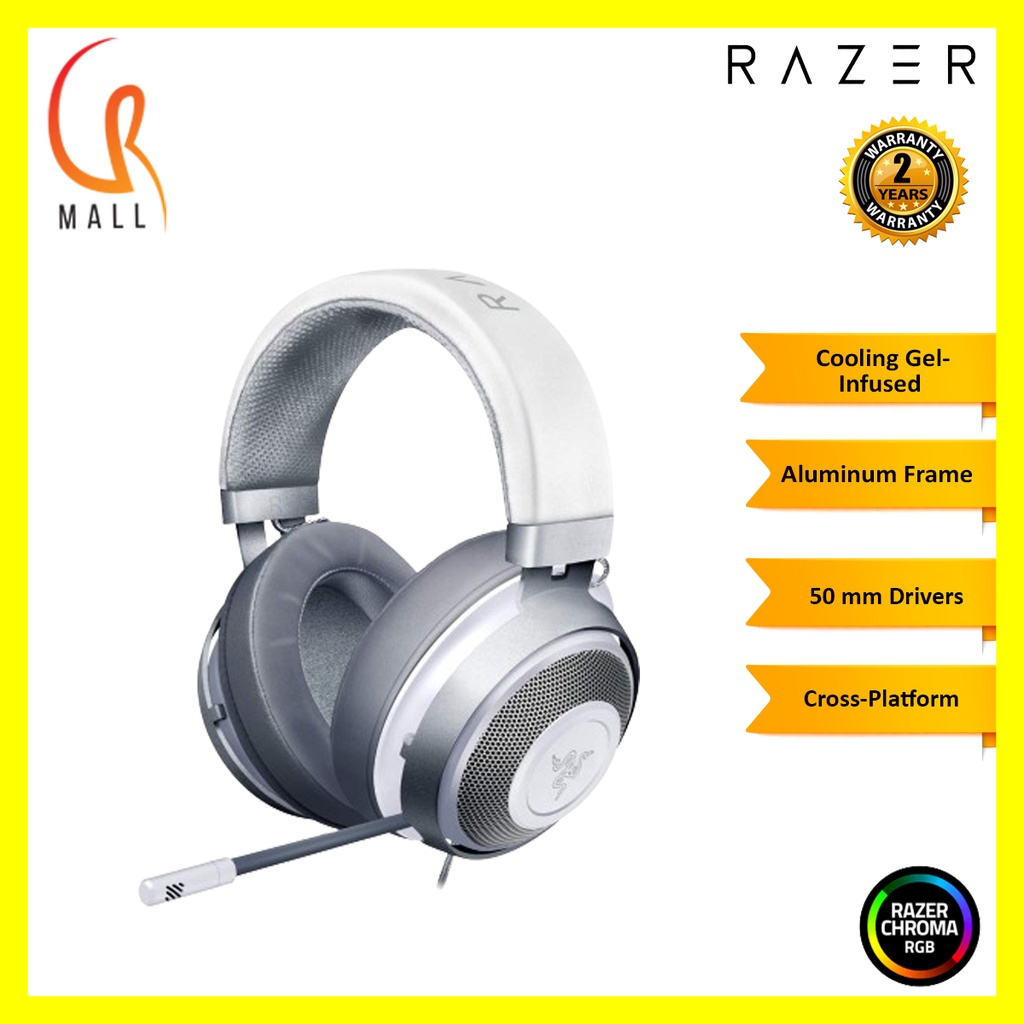 Razer RZ04-02830400-R3M1 Kraken Wired Gaming Headset Mercury Edition ...