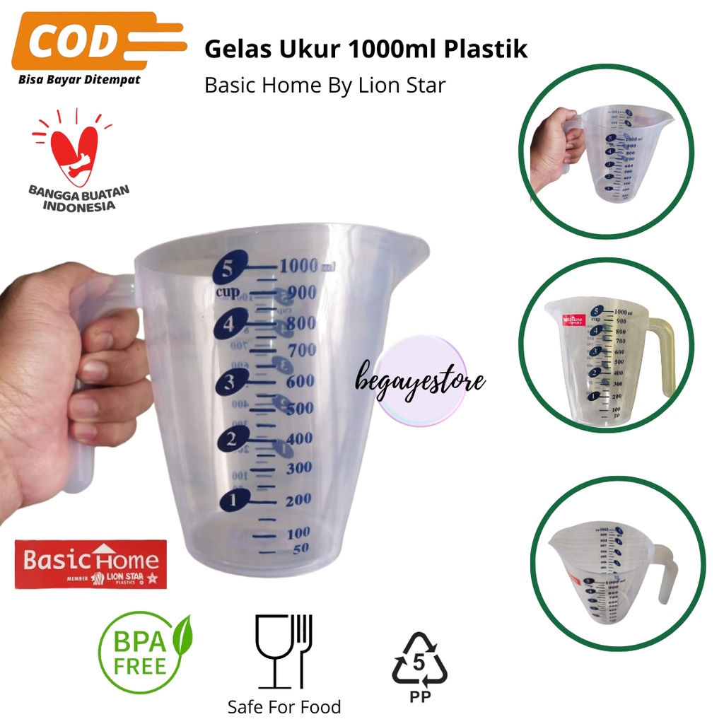 1000 ml Measuring Cup Basic Home by Lion Star Plastic Measuring Cup 1 ...