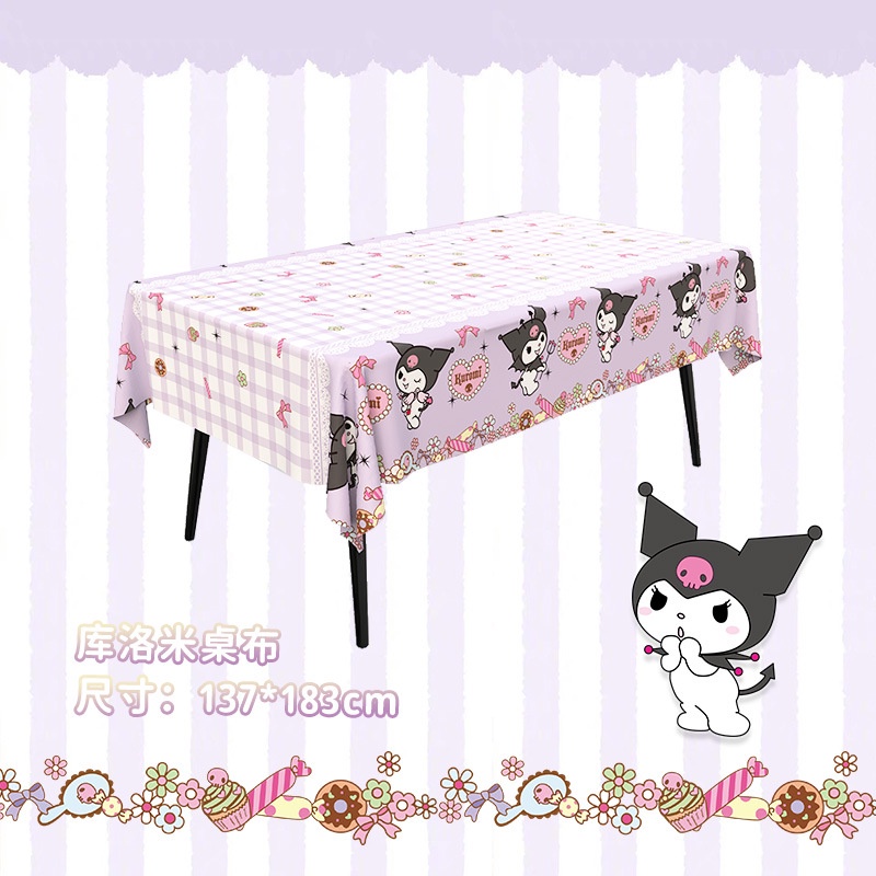 Sanrio Tablecloth Happy Birthday Party Decorations Cartoon Cinnamoroll ...