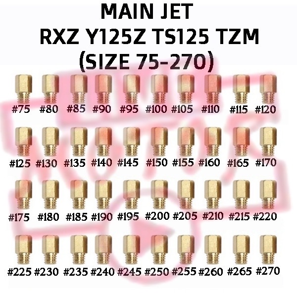 MAIN JET RXZ Y125Z TZM TS125 TXR Y110 (SIZE 75 - 315) | Shopee Malaysia