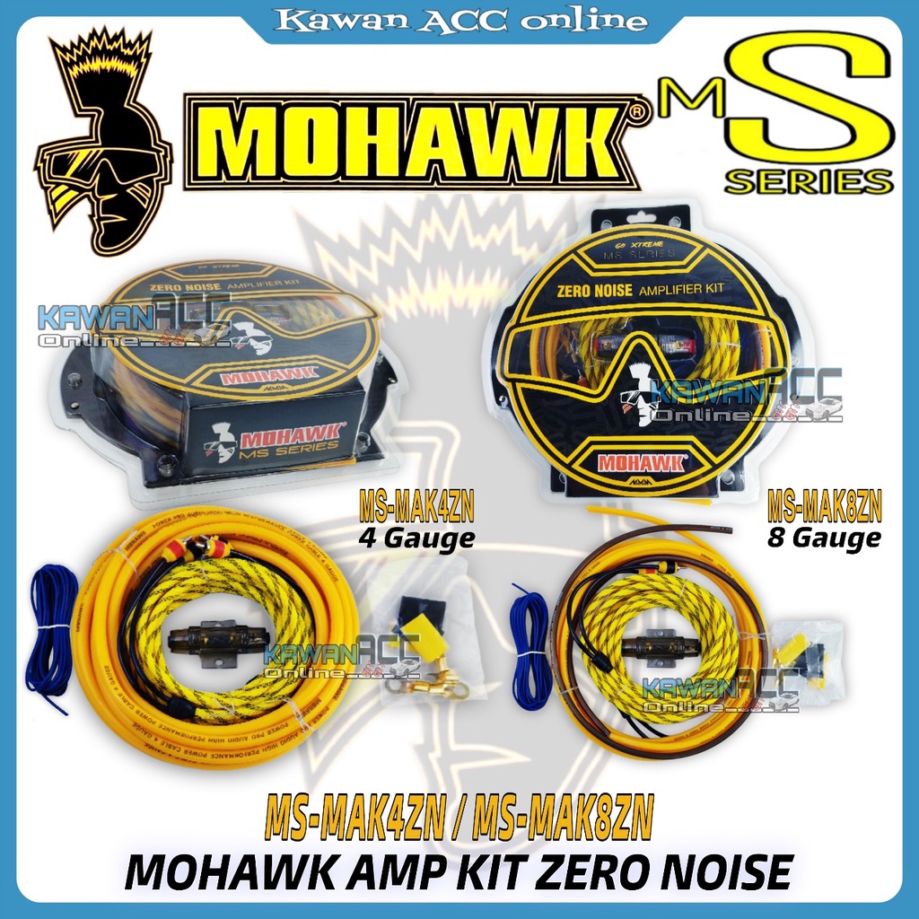 MOHAWK Amp Kit Zero Noise Car Audio 4GA/8GA Amplifier Kits - MS-MAK8ZN ...