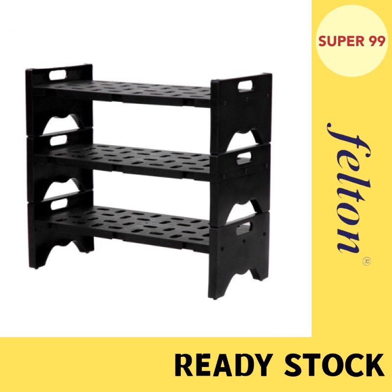 (2 / 3 TIER) FELTON Shoe Rack / Rak Kasut / Plastic Shoe Rack / Shoe ...