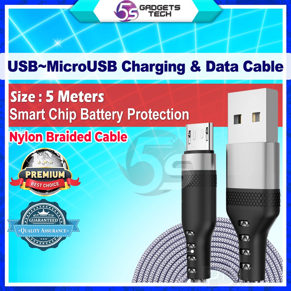 5S USB to Micro USB Android Charging and Data Cable 5 Meters for IP ...