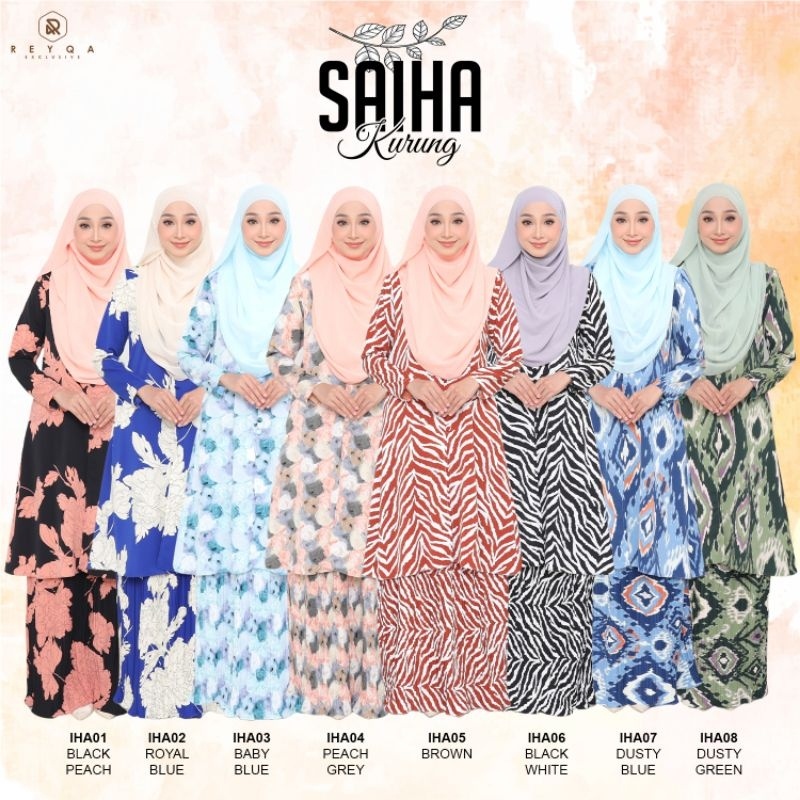 BAJU KURUNG MODEN RIAU PRINTED BAJU RAYA 2024 BLACK PEACH ROYAL BABY ...