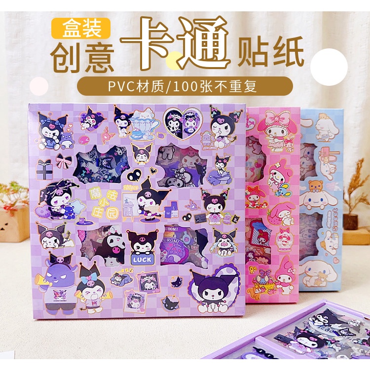 100Pcs Sanrio Kuromi Melody Cinnamoroll PET Transparent Waterproof ...