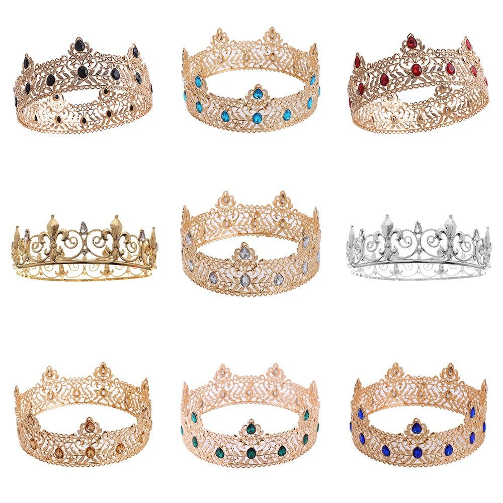 🇲🇾 Ready Stock Men's Crown Hair Accessories Wedding Party Metal Crown ...