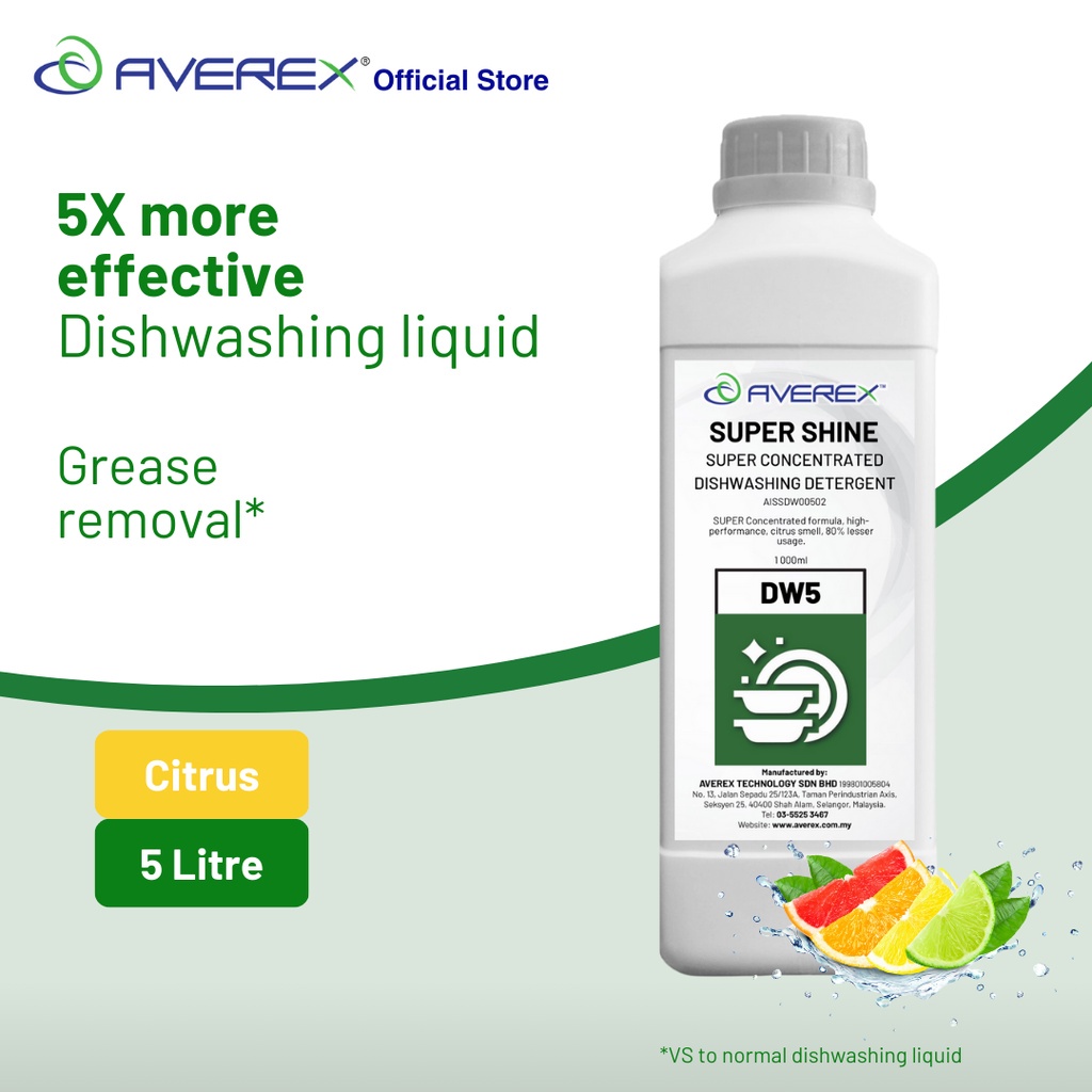 AVEREX SUPER Concentrated Dishwashing Liquid (Super Shine DW5) - 1L ...