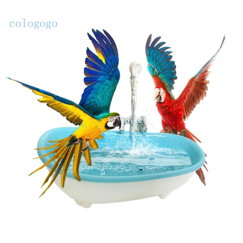 COLO Bird Automatic Bathtub with Water Injections Hole Washing Cleaning Plastic Parrot Bath ...