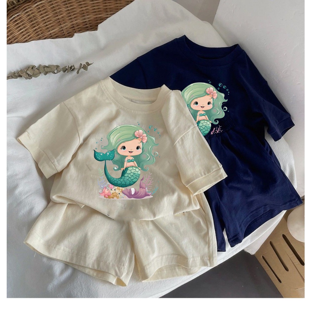 Il - MERMAID MOTIF Girls SET/DTF PRINTING MERMAID Children's SET ...
