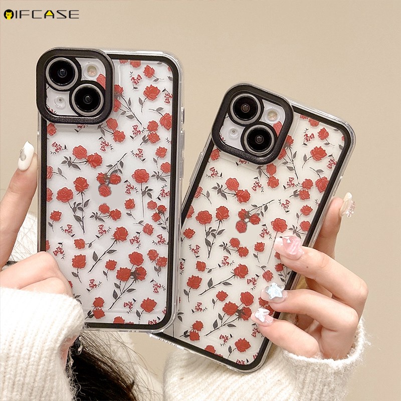 For Samsung Galaxy A05 A05s A04 A04s A04e A03 A03s A02 A02s Phone Case ins Red Rose Flower ...
