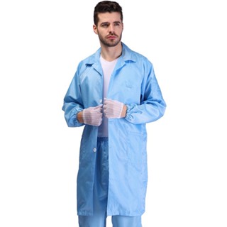 Cleanroom Suit Washable ESD Smock PPE Gown Washable Suit Blue Anti ...